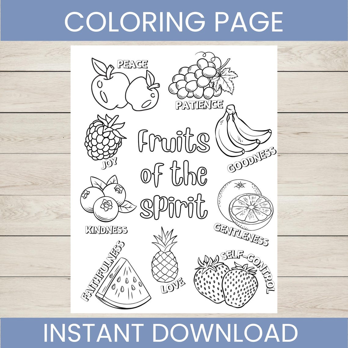 Fruit of the Spirit Coloring Page | Fruit of Spirit Craft | Bible ...