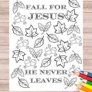 Fall for Jesus Coloring Sheet | Sunday School Activity | Christian Fall ...