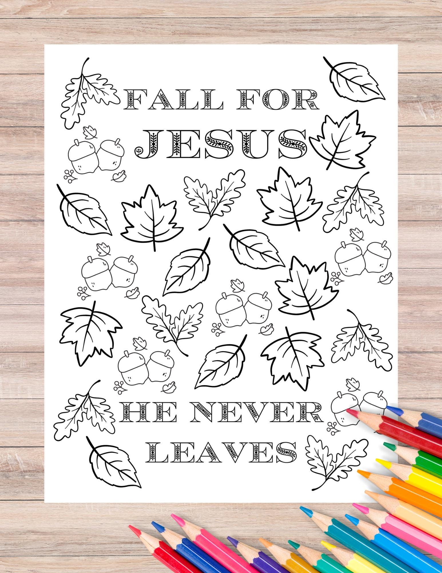 Fall for Jesus Coloring Sheet | Sunday School Activity | Christian Fall ...