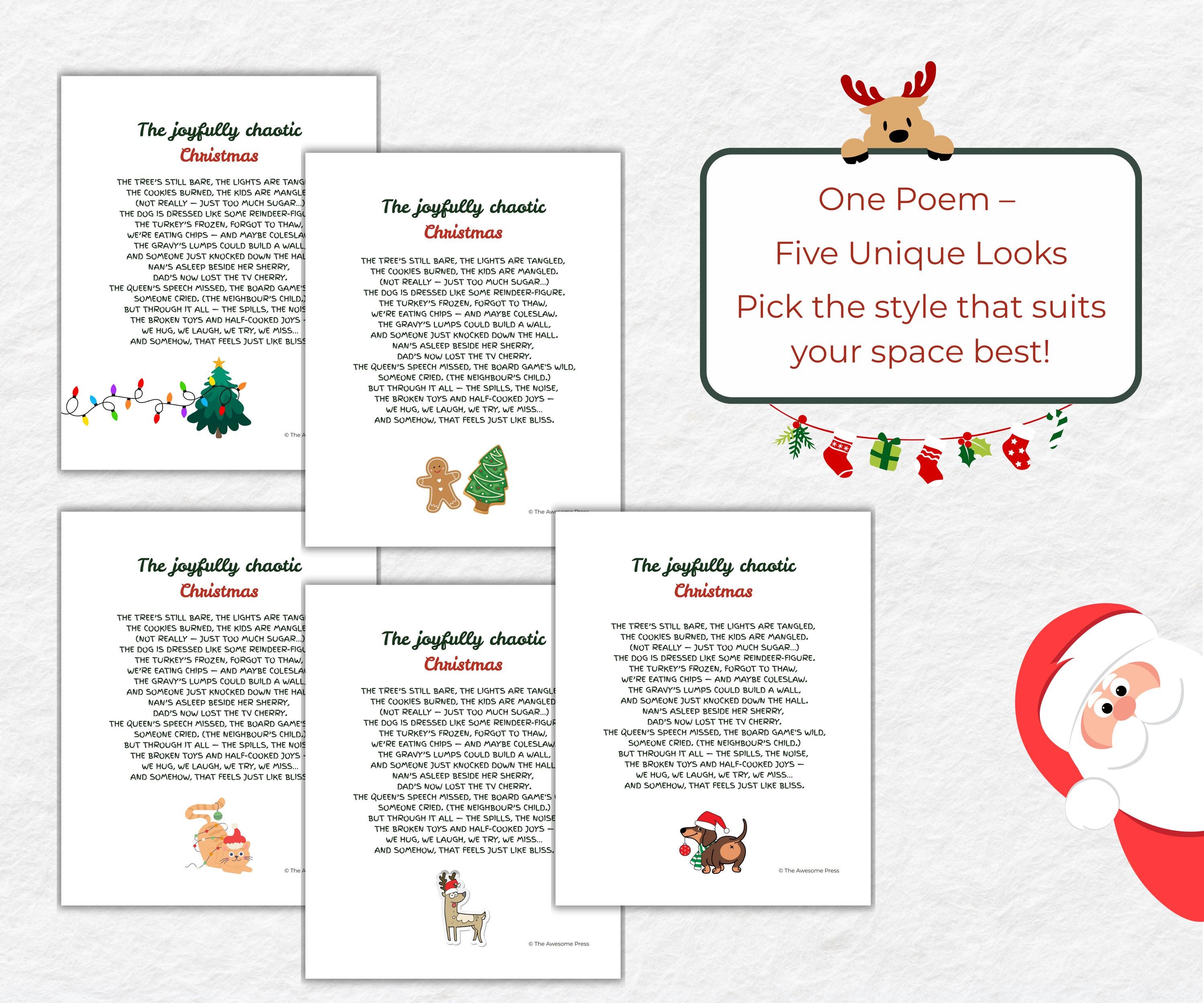 Funny Christmas Poem Print: Jolly Holiday Decor (digital Download ...