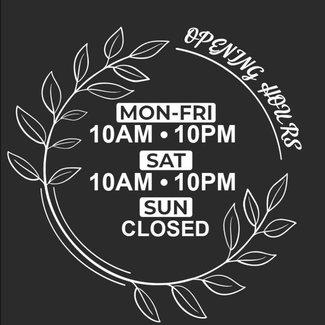Business Hours SVG | Store Hours Window Decal Template | Editable Vinyl Sticker Cut File for ...