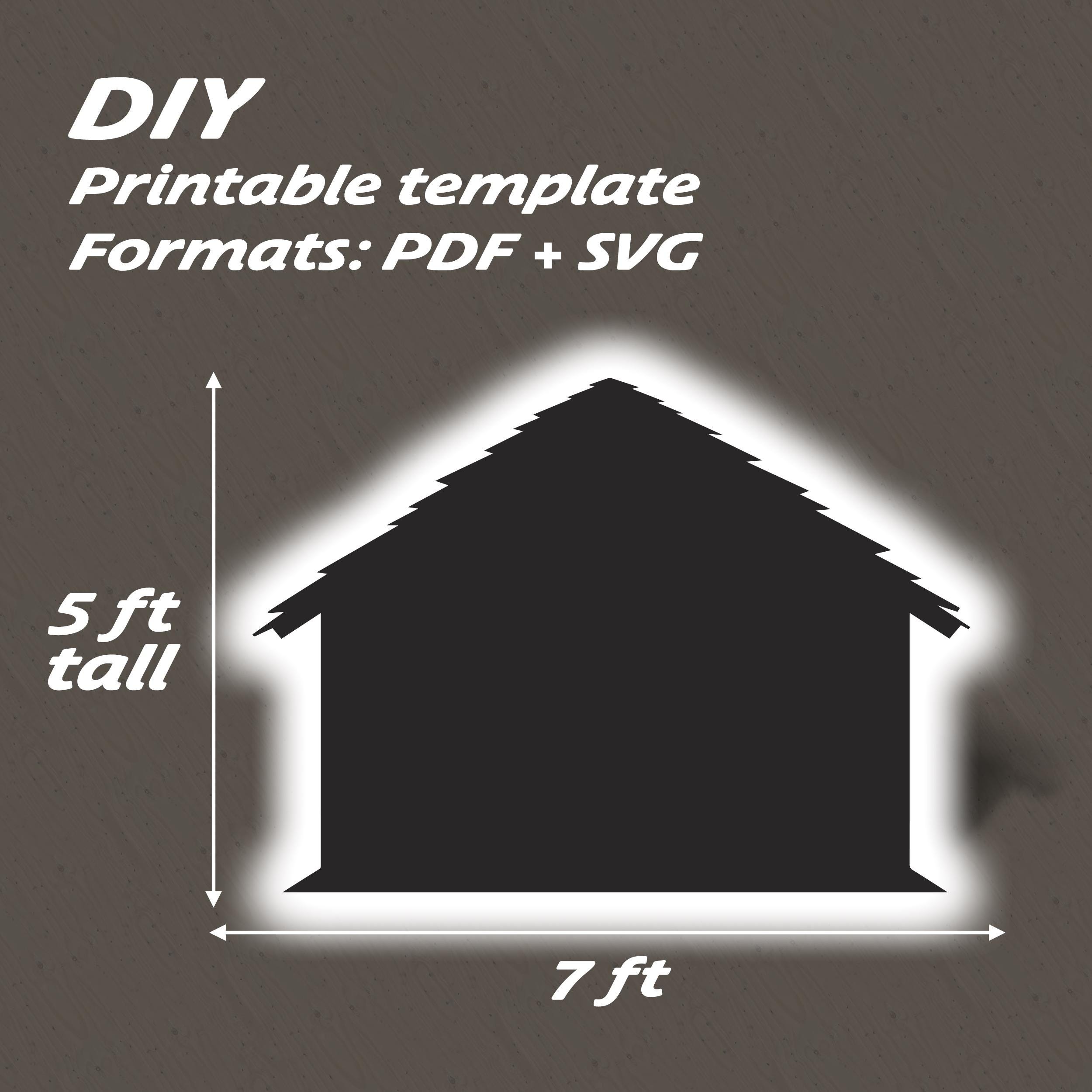 DIY Stable Template | Nativity Scene Backdrop | Large 7x5 Ft Printable ...