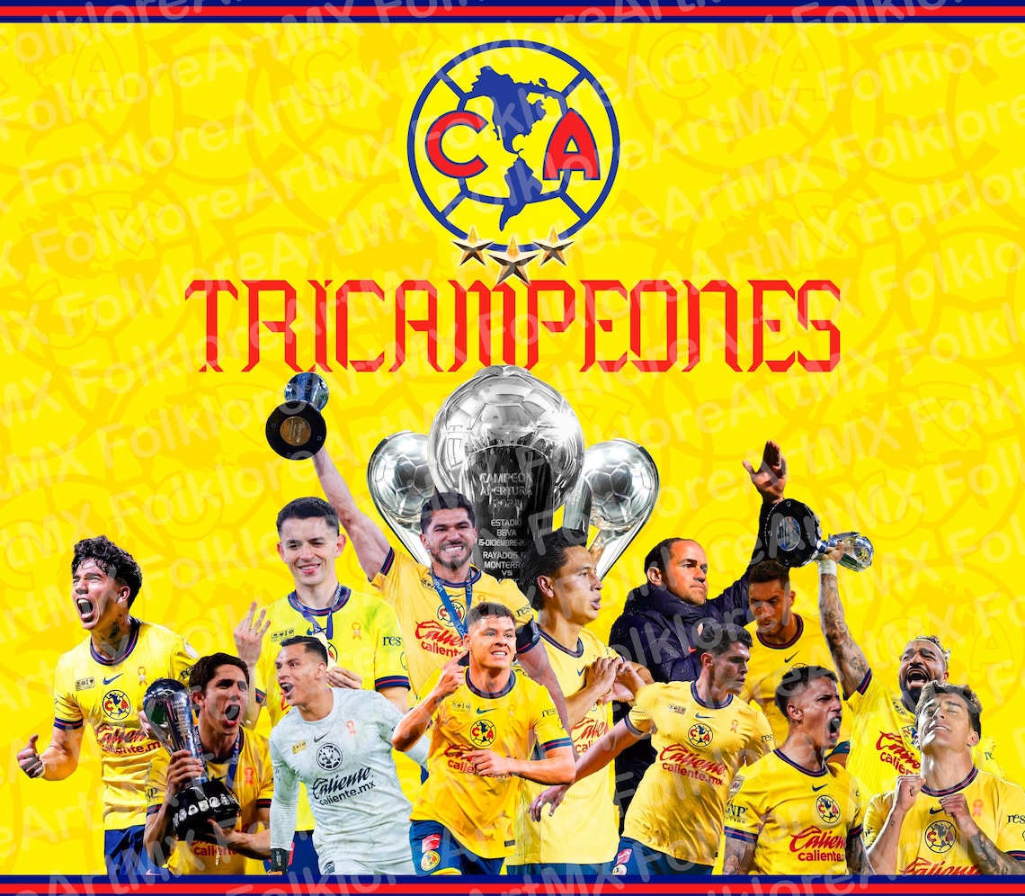 Club América PNG envoltura para vaso 20 oz skinny tumbler, América tricampeón amor eterno, Club ...