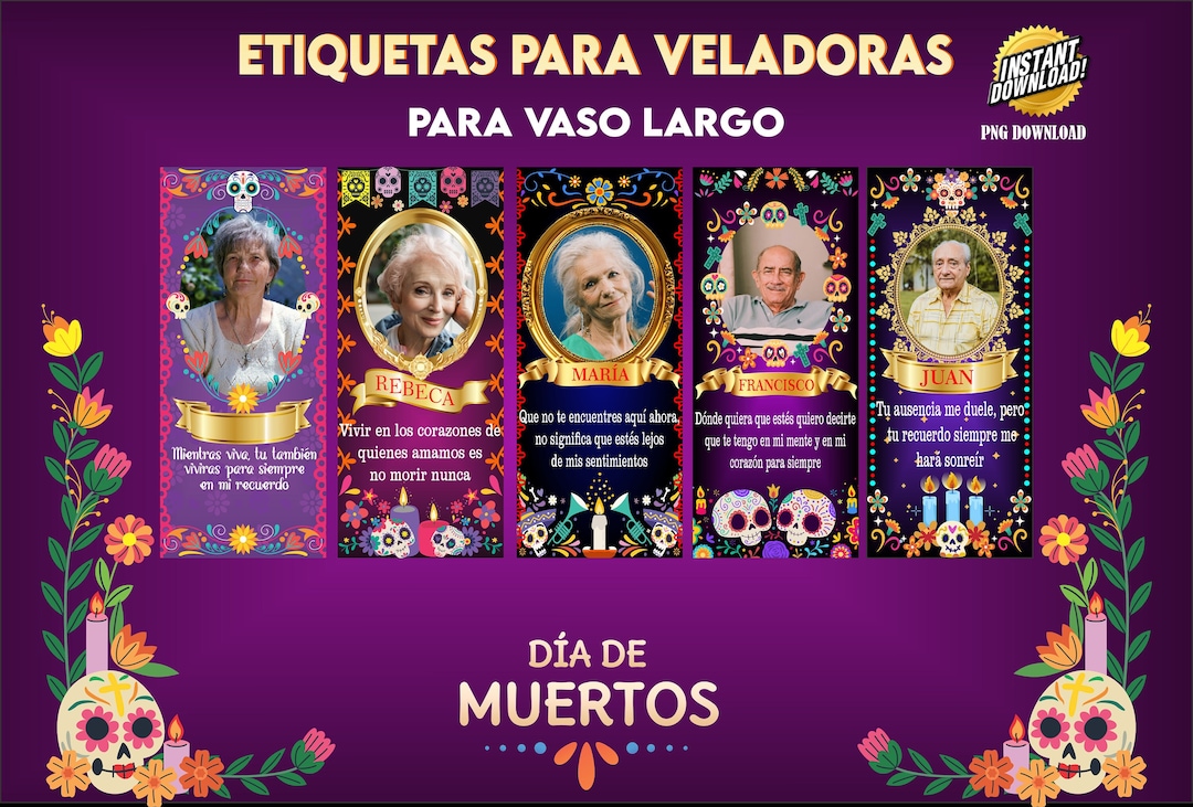 Labels for Day of the Dead Candles - Etsy