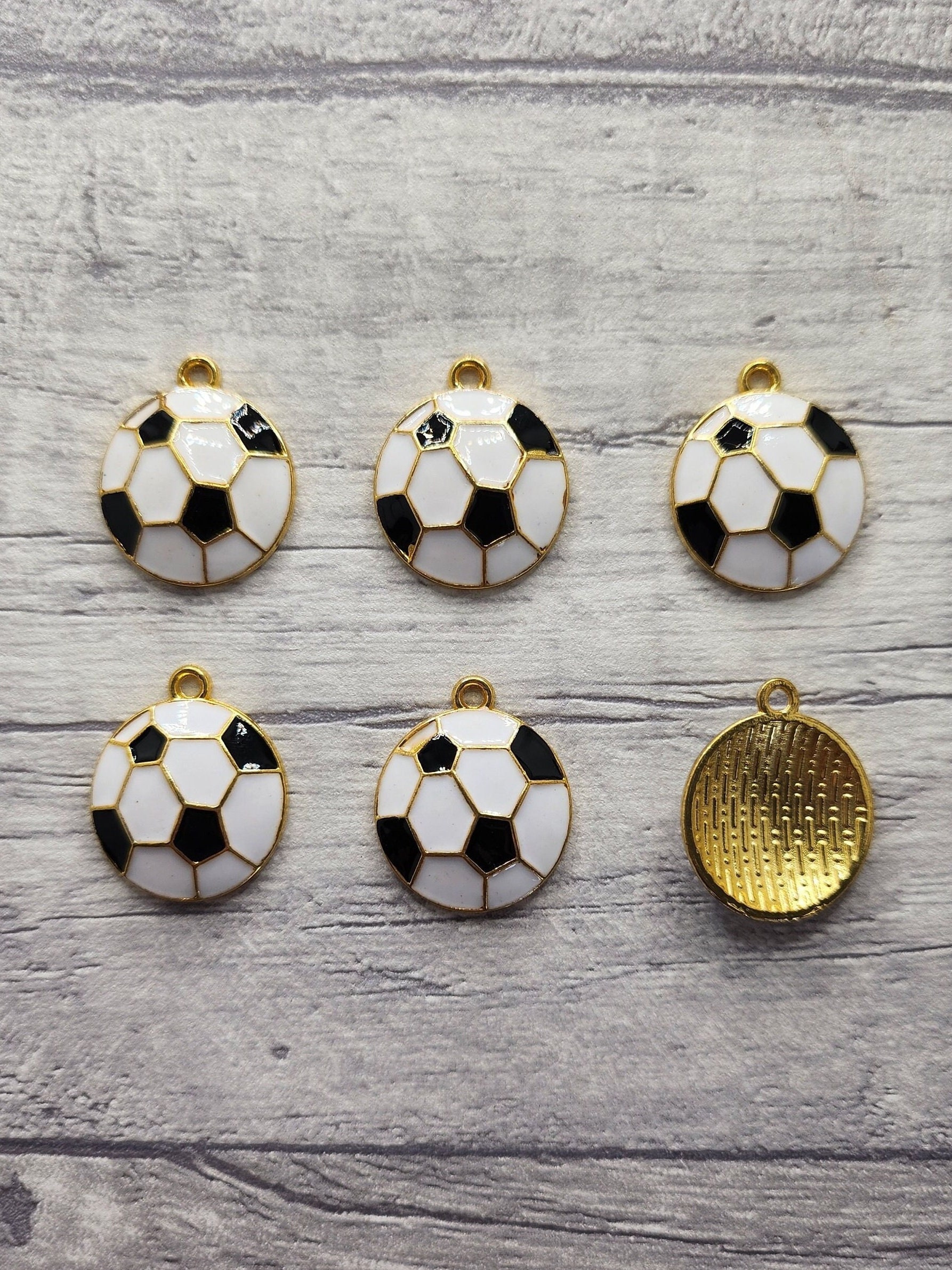 Football Charms X 6 Enamel Light Gold Sports Crafts - Etsy