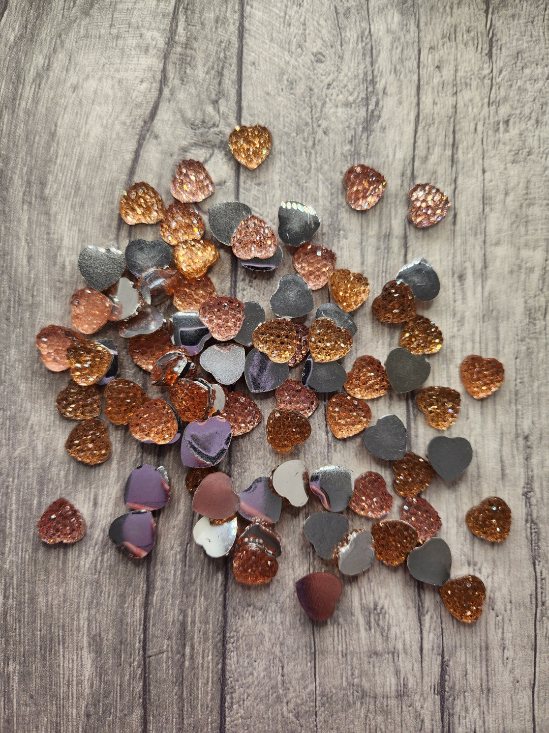 Shimmer Heart Cabochons X 50, Heart Cabochons, Jewellery Craft Making ...