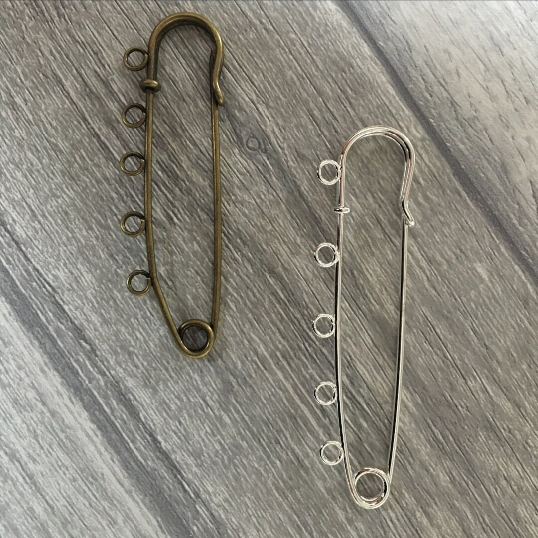 8 Large Safety Pin Kilt Brooches | Silver or Antique Bronze | 70mm | 5 ...