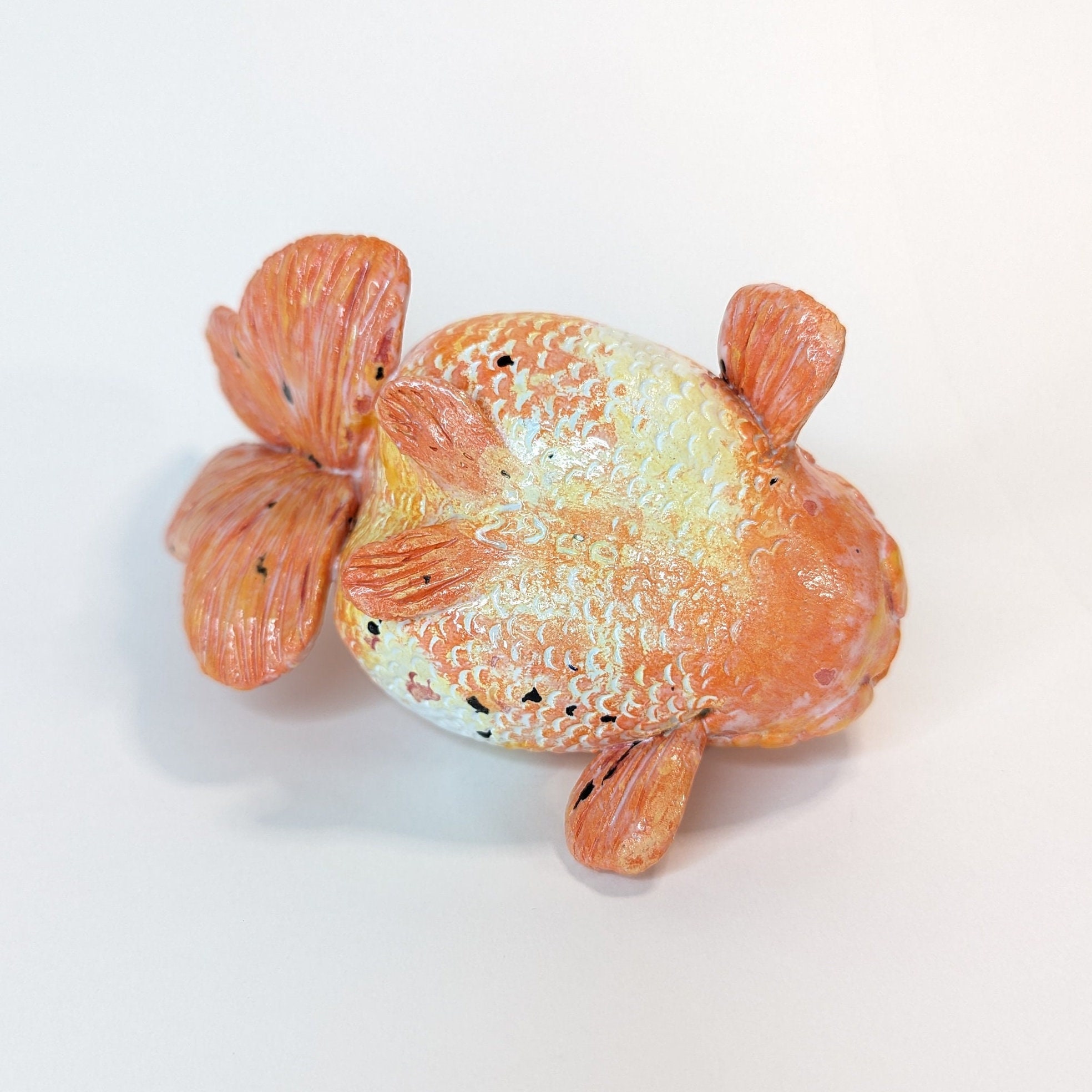 Calico Ranchu Goldfish Ceramic Sculpture - Etsy