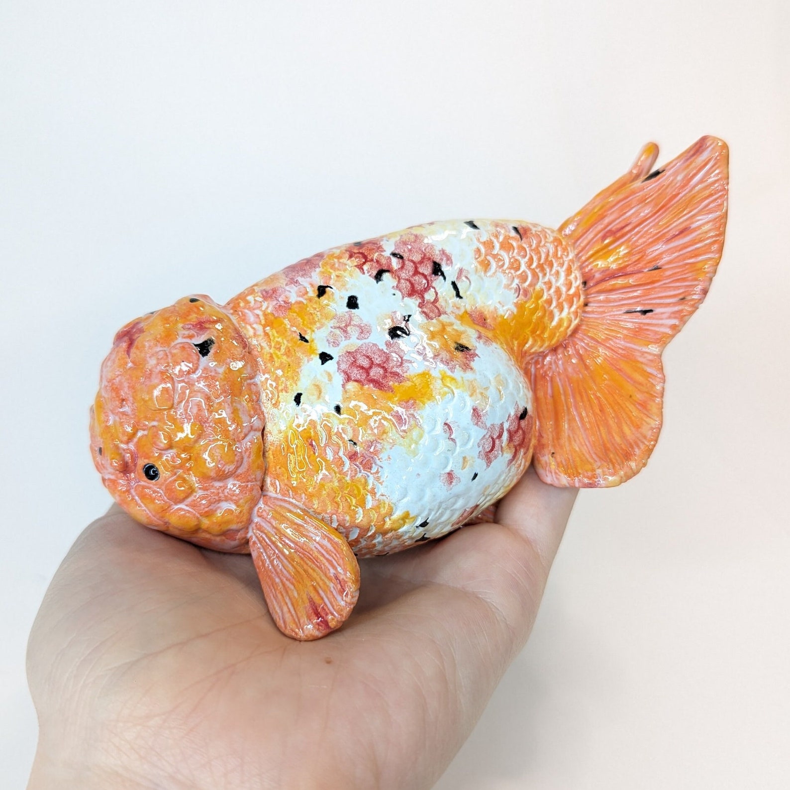 Calico Ranchu Goldfish Ceramic Sculpture - Etsy