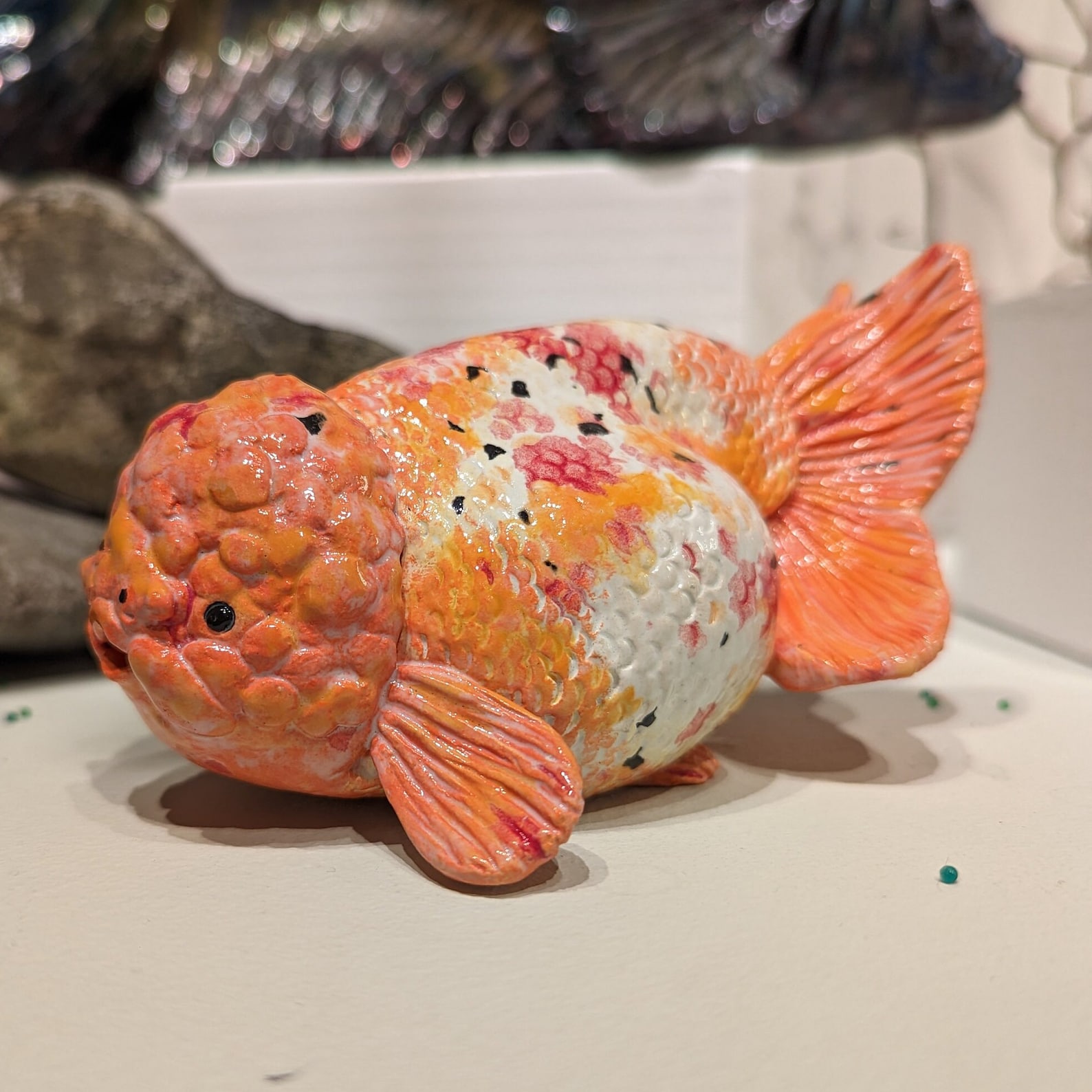 Calico Ranchu Goldfish Ceramic Sculpture - Etsy