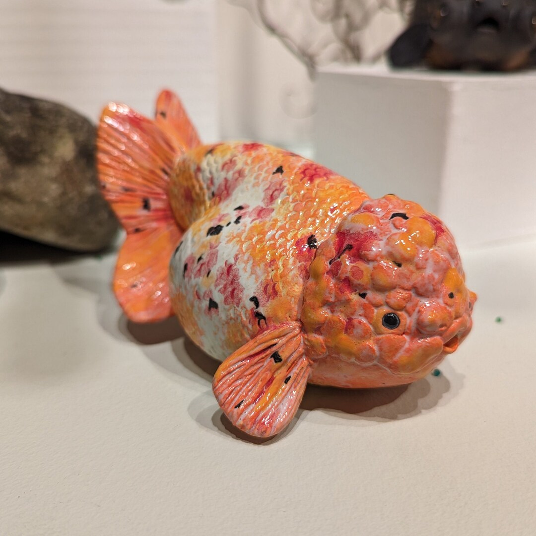 Calico Ranchu Goldfish Ceramic Sculpture - Etsy