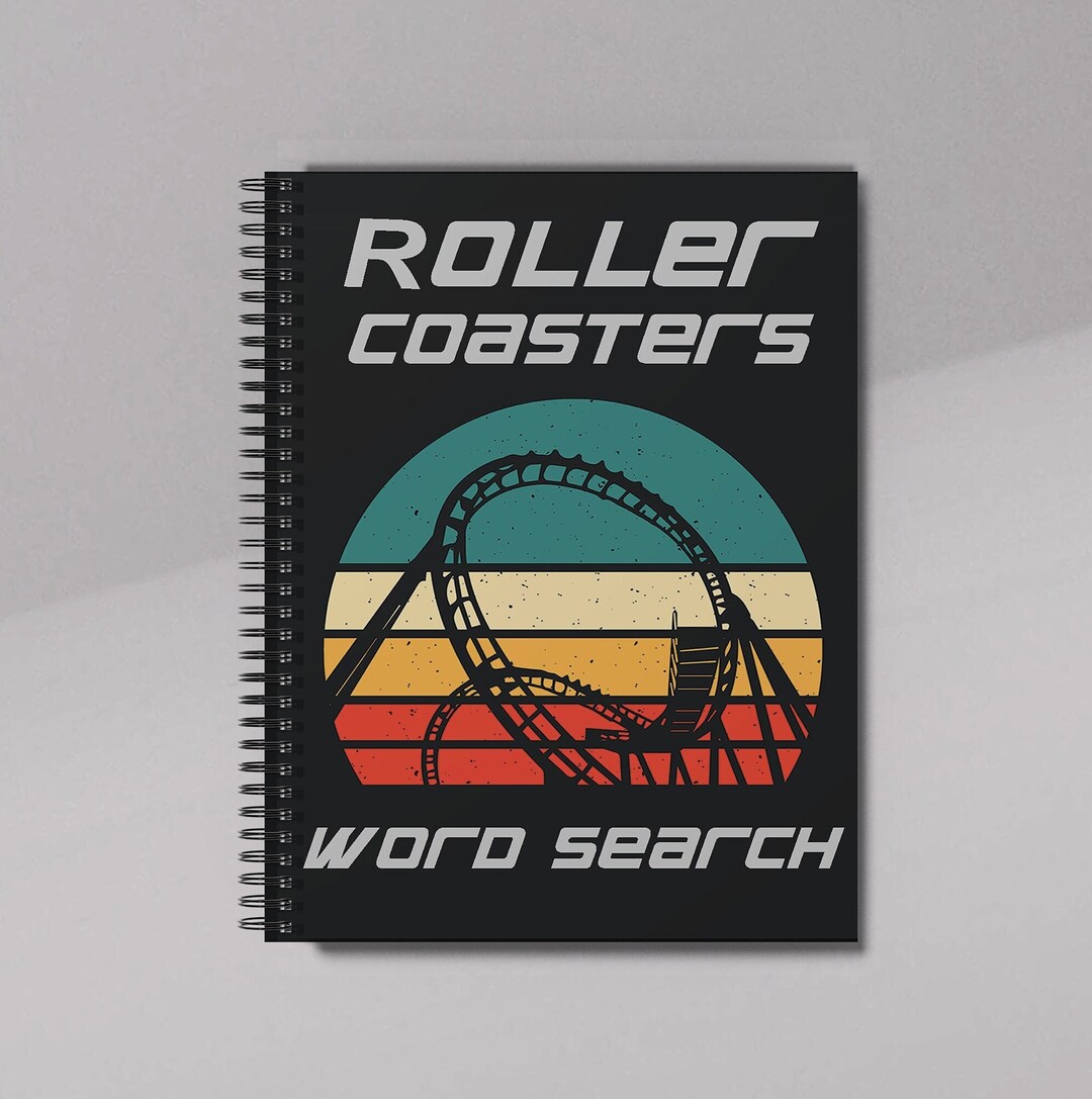 Roller Coasters Word Search: Roller Coaster Gifts for Coaster ...