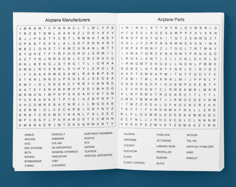 Aviation Word Search: Gift Book for Plane Fans & Pilots - Etsy