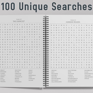 Horror Movies Word Search: 100 Horror Themed Puzzles, Horror Movie ...