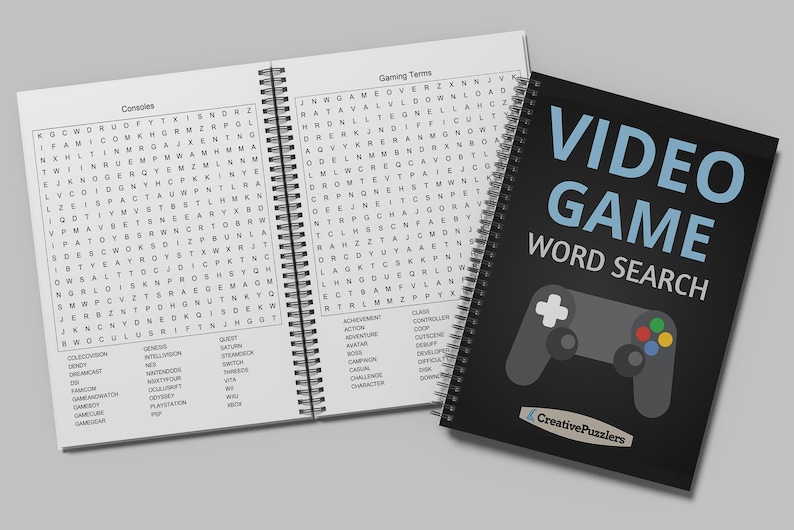 Video Game Word Search: 50 Pages Gaming Gift for Gamers - Etsy