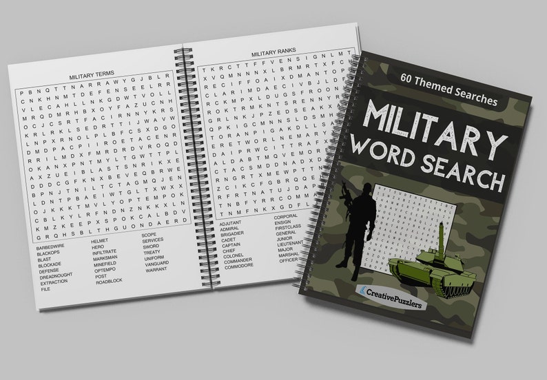 Military Word Search: 60 Pages Military Army Gift Book - Etsy