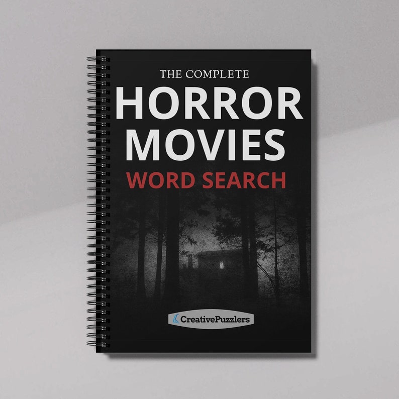 Horror Movies Word Search: 100 Horror Themed Puzzles, Horror Movie ...
