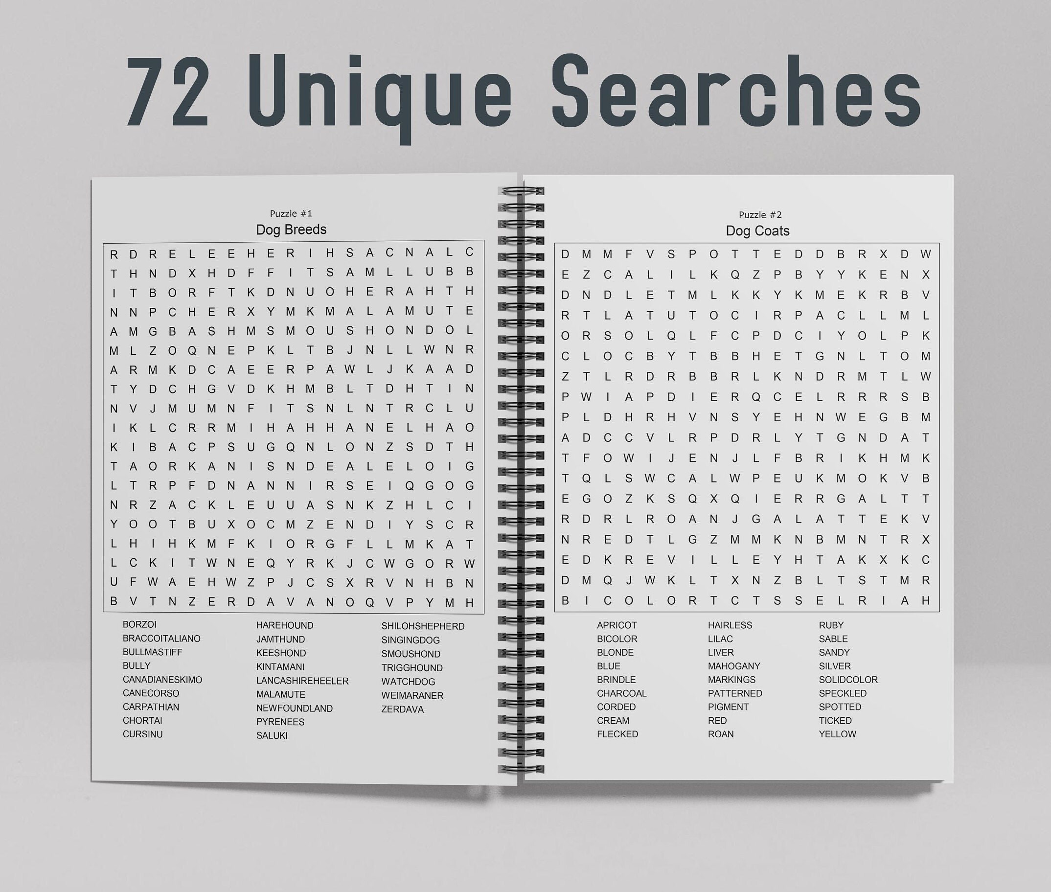 Dogs Word Search: Dog Themed Puzzle Book - Etsy