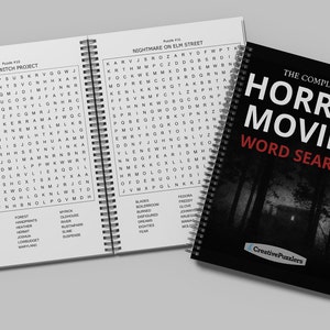 Horror Movies Word Search: 100 Horror Themed Puzzles, Horror Movie ...