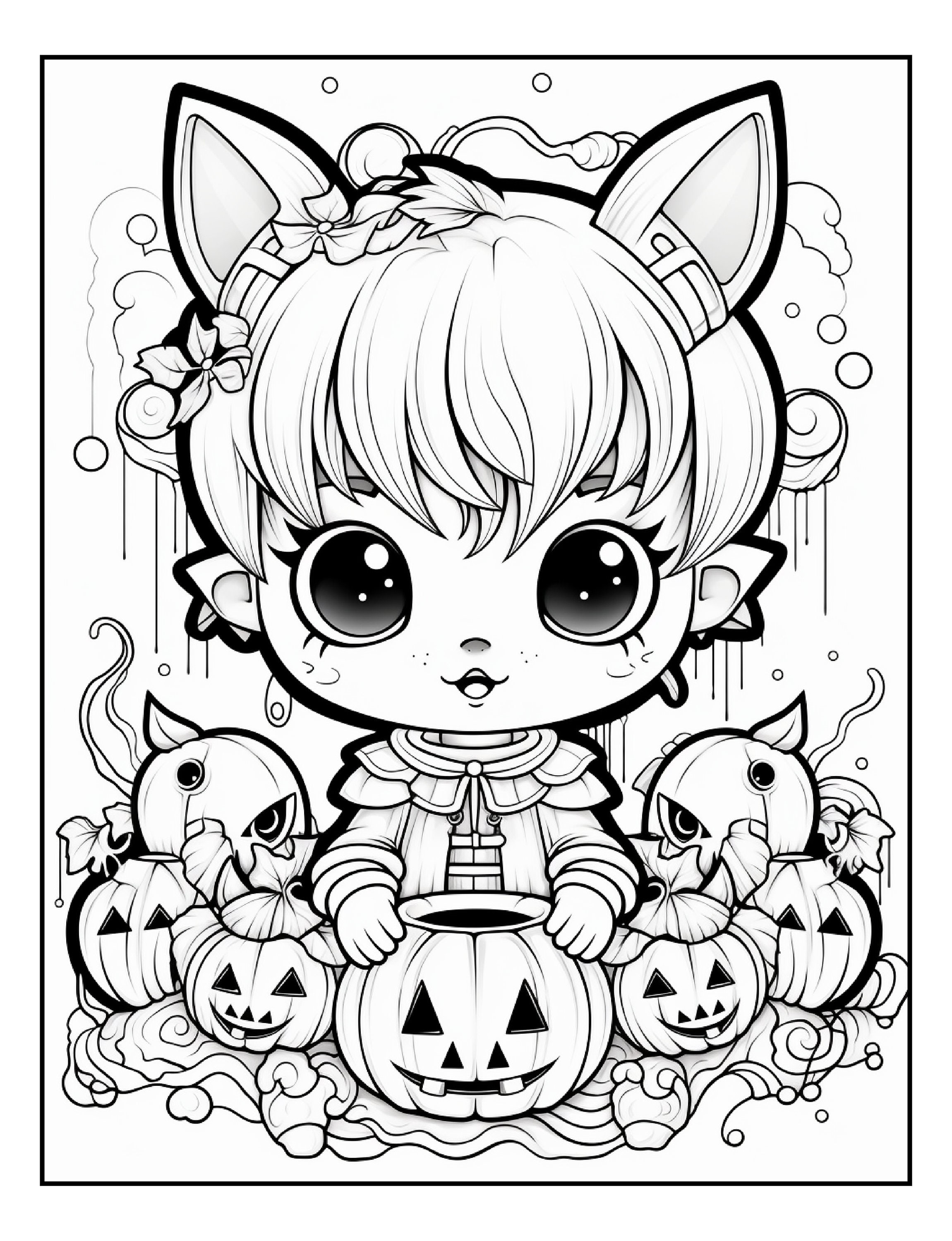 Creepy Kawaii Coloring Pages for Kids - Etsy