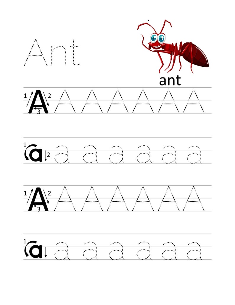 Cute ABC Tracing Letters Book - Etsy