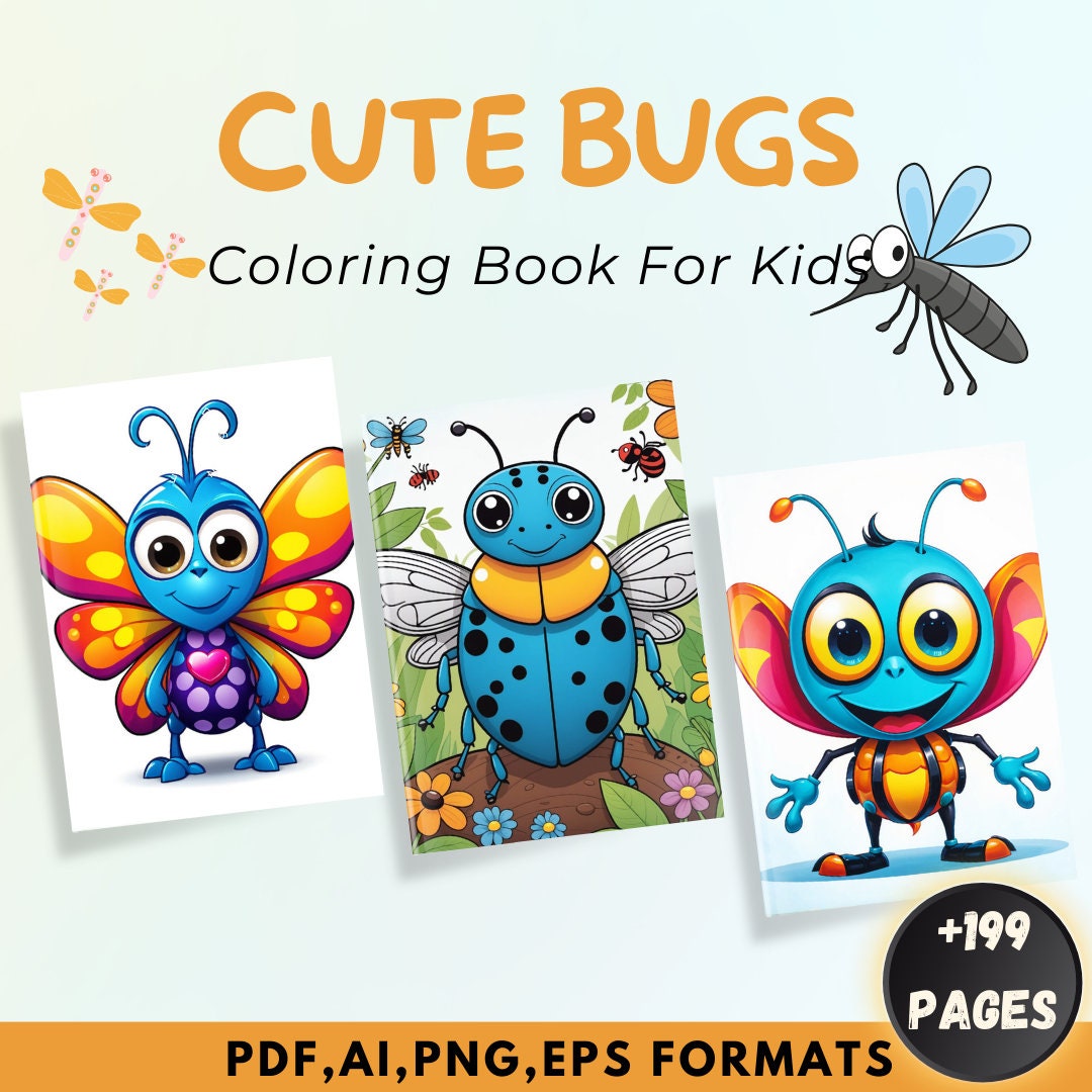 Buggy Buddies | A Cute Bugs Coloring Adventure for Kids - Etsy