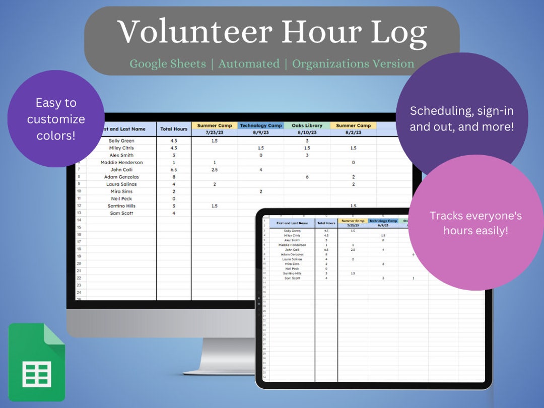 Hour Tracker for Organizations/clubs, Volunteer Scheduling, Timesheet ...