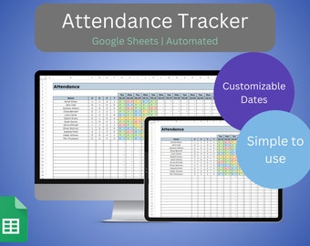 Attendance Tracker for Google Sheets Attendance Sheet - Etsy