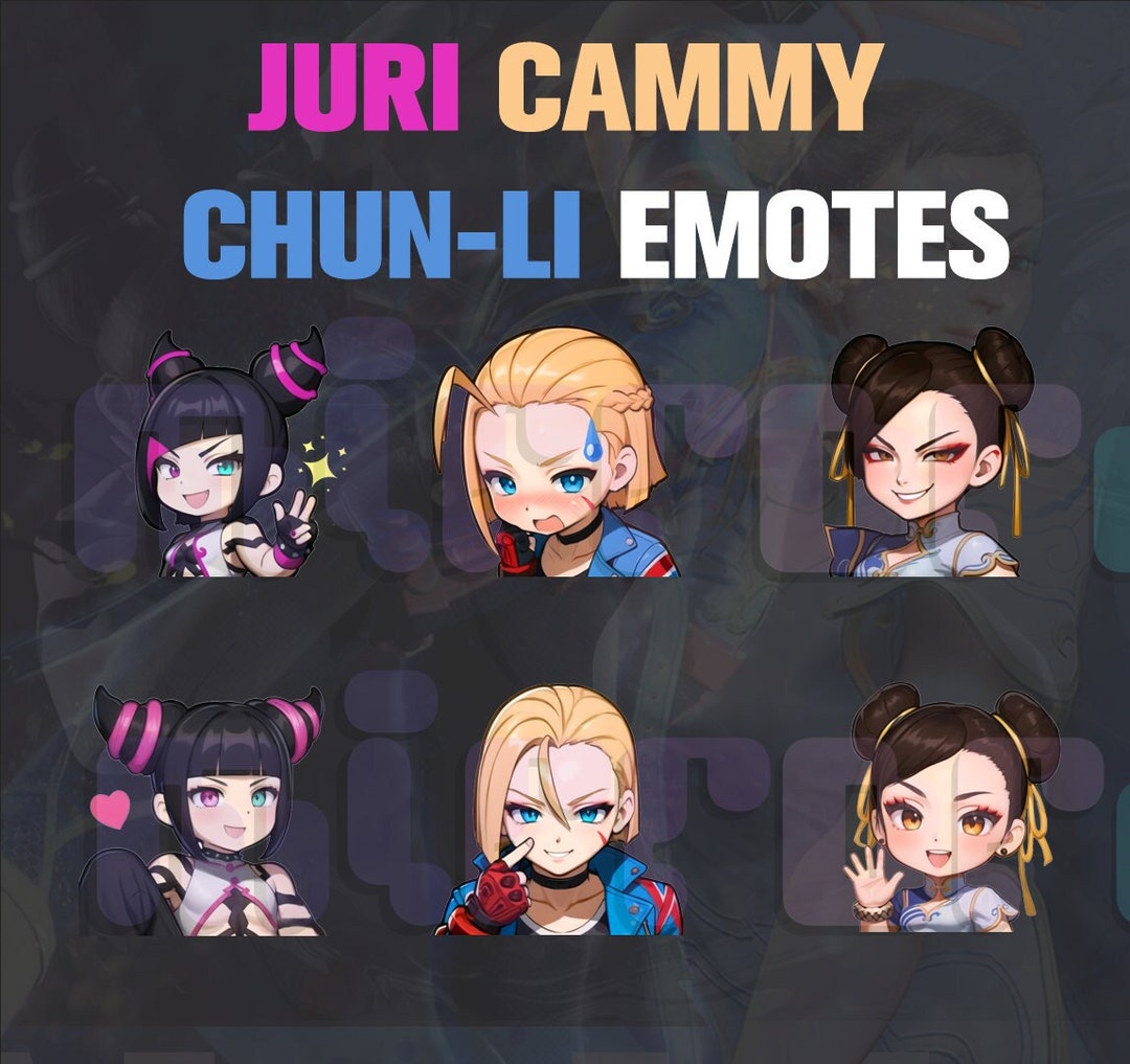 SF6 3-pack Juri/cammy/chun Li Twitch Discord Youtube YT - Etsy UK