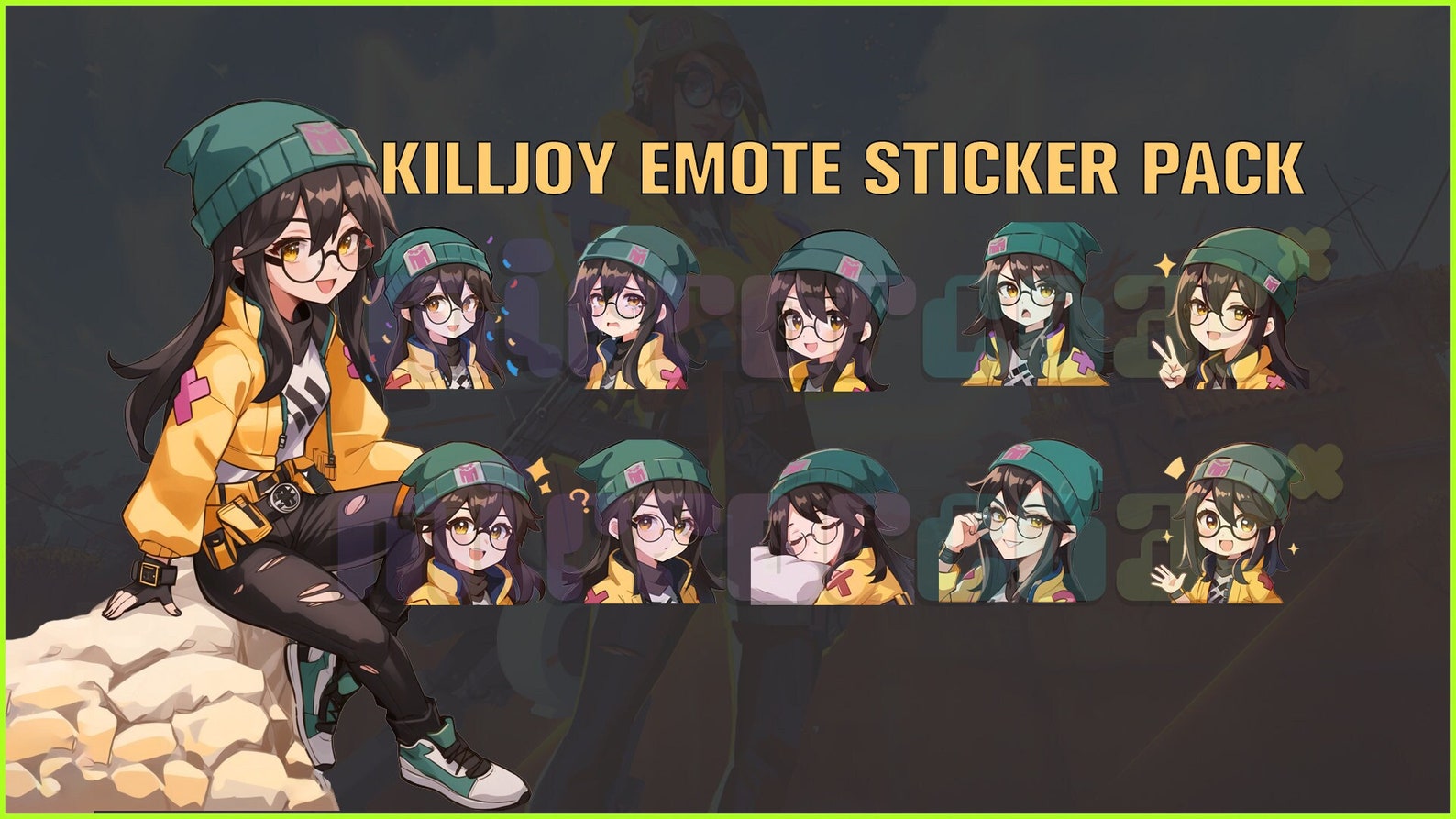 Killjoy Valorant Emote Sticker Pack: Twitch, Discord, Youtube (digital ...