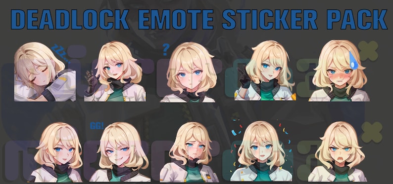 Deadlock Valorant Emote Sticker Pack: Chibi Video Game (10 Stickers ...
