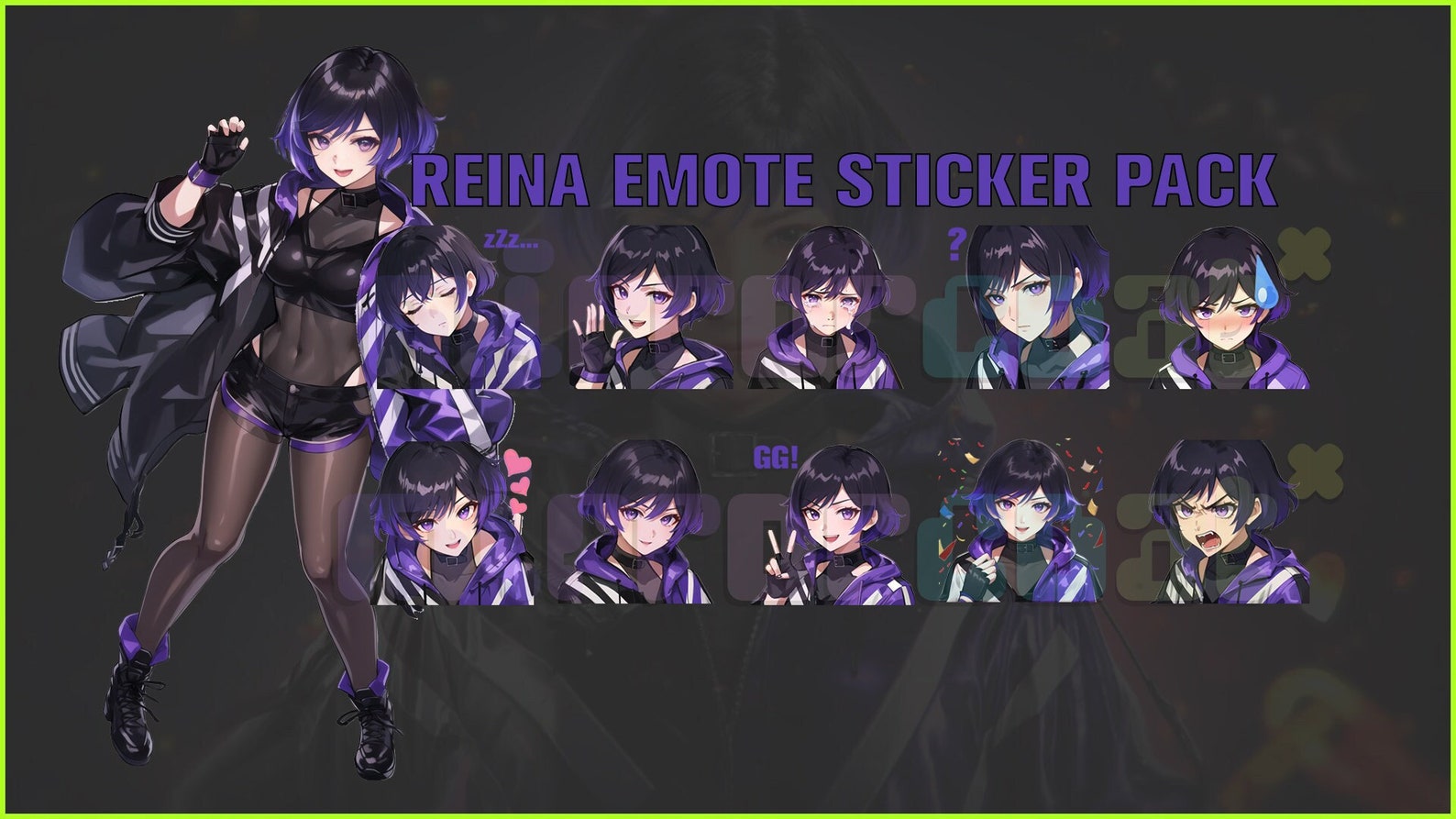 Reina Tekken 8 Emote Sticker Pack: Twitch, Discord, Youtube (digital ...