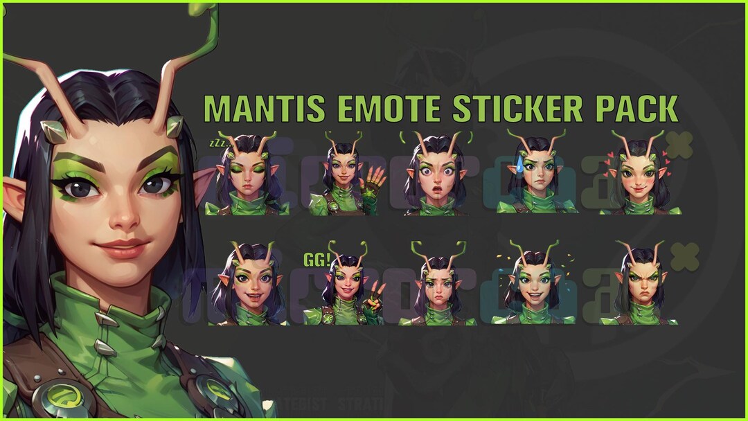 Mantis Emote Sticker Pack: Twitch, Discord, Youtube (digital Download ...