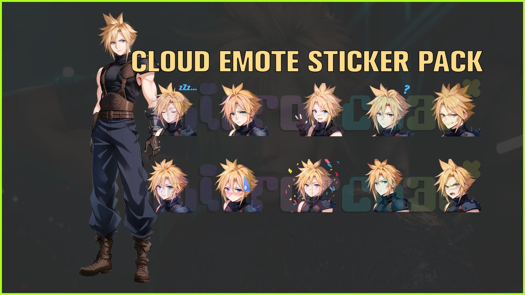 Cloud Strife Emote Sticker Pack: FF7 Chibi (digital Download) - Etsy