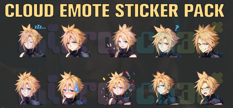 Cloud Strife Emote Sticker Pack: FF7 Chibi (digital Download) - Etsy