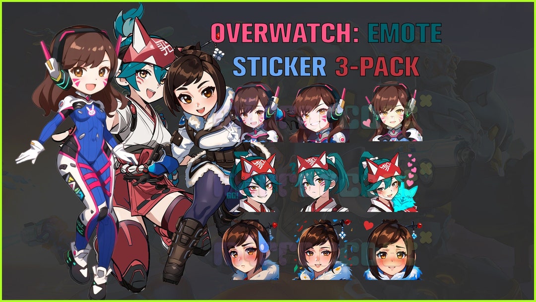 OW Bundle 3 Pack,kiriko,mei,dva,twitch, Discord, Youtube, YT, Stream Emote Emoji Sticker Pack ...