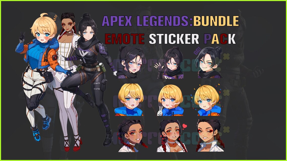 Apex 3-pack, Wraith,wattson,loba, Twitch, Discord, Youtube, YT, Stream ...