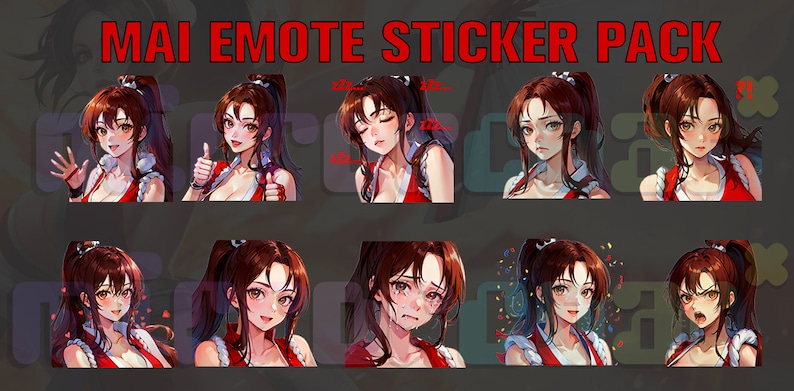 Mai Shiranui Sf6,king of Fighters, Twitch, Discord, Youtube, YT, Stream Emote Emoji Sticker Pack ...