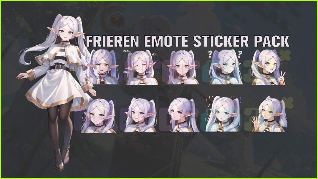 Frieren, Twitch, Discord, Youtube, YT, Stream Emote Emoji Sticker Pack ...