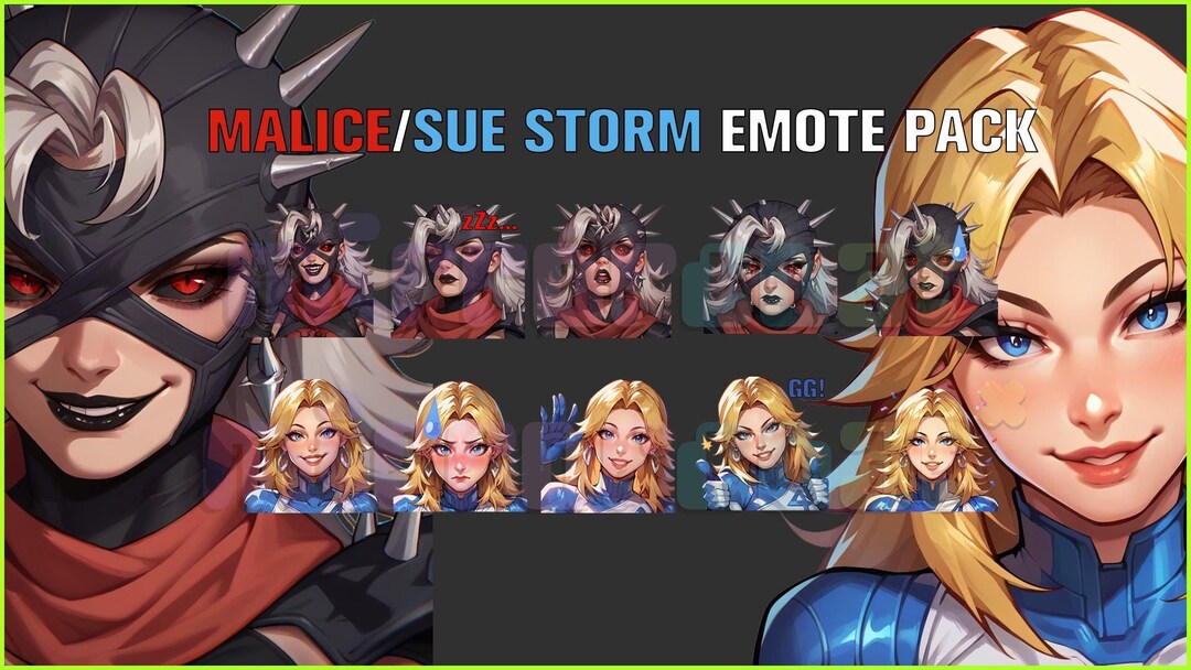 Malice/sue Storm Emote Sticker Pack: Twitch, Discord, Youtube (digital ...