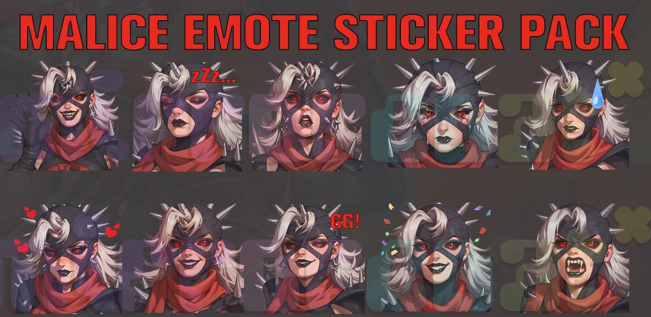 Malice/sue Storm Emote Sticker Pack: Twitch, Discord, Youtube (digital ...