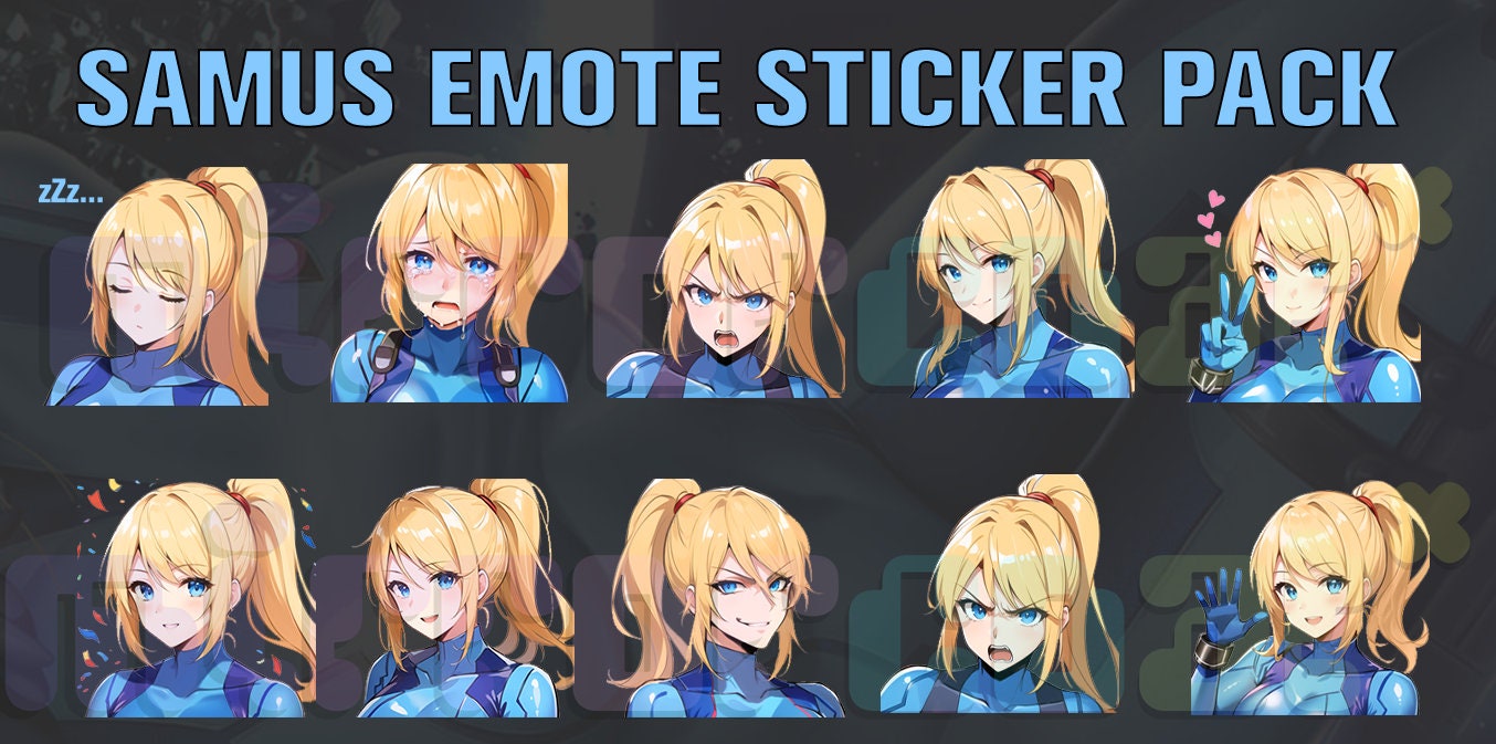 Samus Metroid Emote Sticker Pack: Chibi Video Game PNG (digital ...