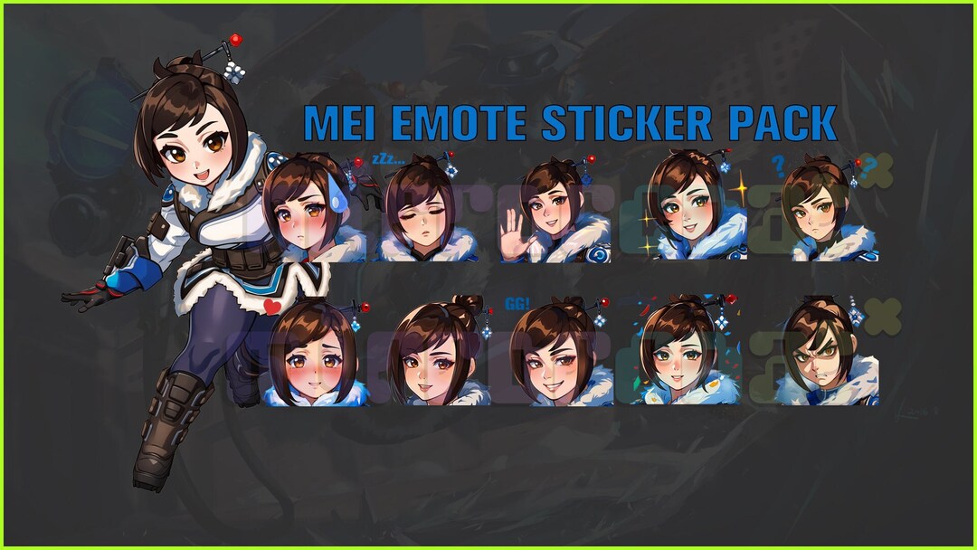 Mei Overwatch 2 Emote Sticker Pack: Twitch, Discord, Youtube (digital ...