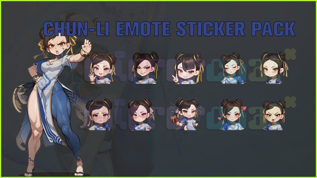 Chun Li SF6, Twitch, Discord, Youtube, YT, Stream Emote Emoji Sticker ...