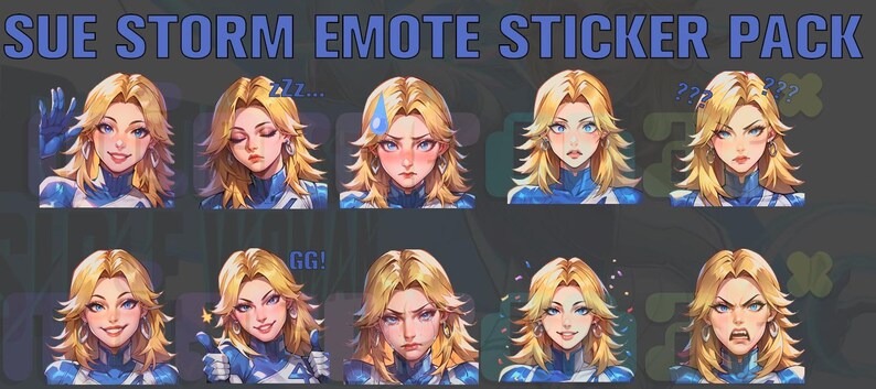 Malice/sue Storm Emote Sticker Pack: Twitch, Discord, Youtube (digital ...