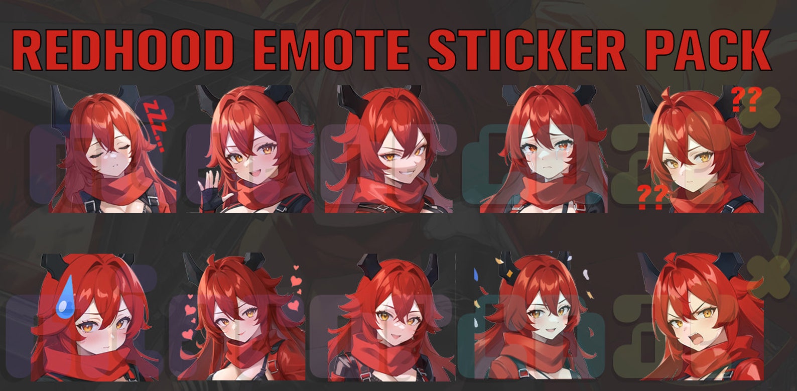 RED HOOD Nikke, Twitch, Discord, Youtube, YT, Stream Emote Emoji ...