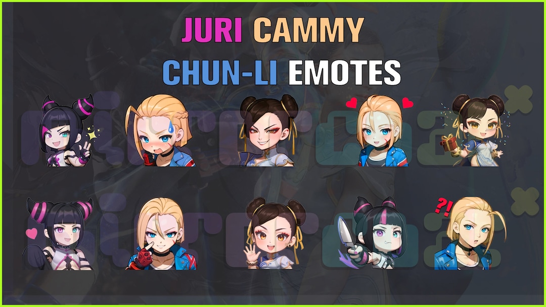 SF6 3-pack Juri/cammy/chun Li, Twitch, Discord, Youtube, YT, Stream ...