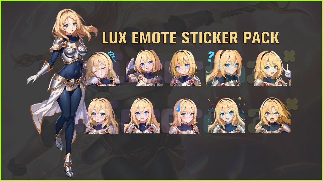 Lux Lol, Twitch, Discord, Youtube, YT, Stream Emote Emoji Sticker Pack ...