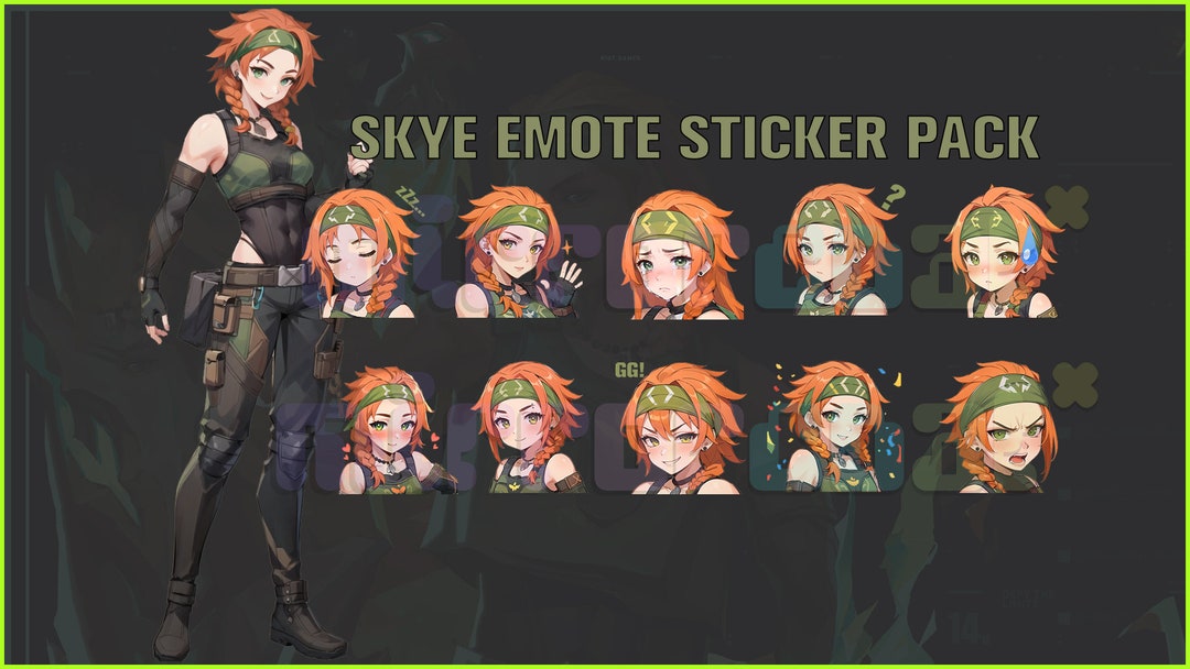 Skye Valorant, Twitch, Discord, Youtube, YT, Stream Emote Emoji Sticker ...