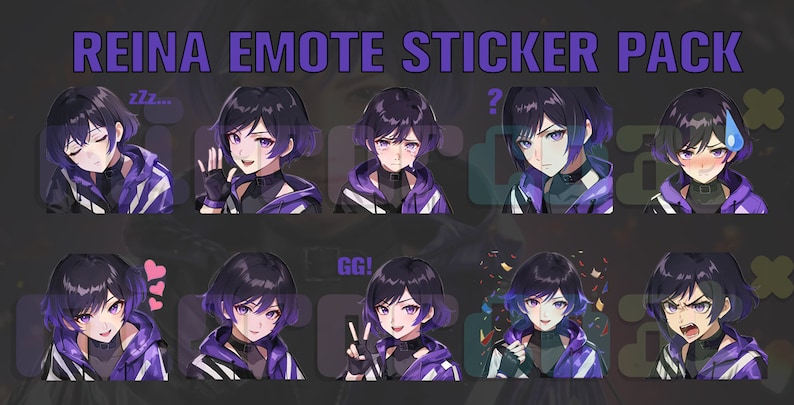 Reina Tekken 8 Emote Sticker Pack: Twitch, Discord, Youtube (digital ...